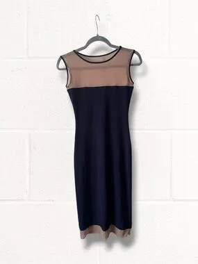 Norma Kamali | Dresses | Norma Kamali Everlast Navy Sheath Dress With ...